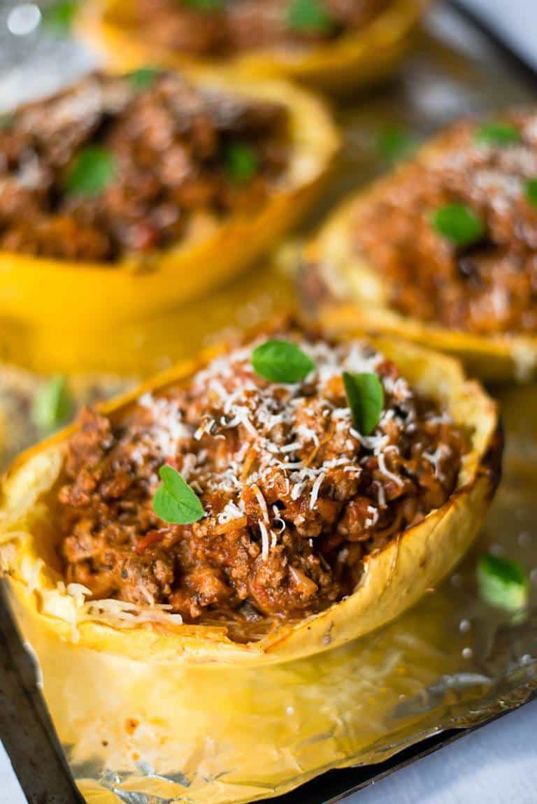 Stuffed Spaghetti Squash Bowls - A Sweet Pea Chef