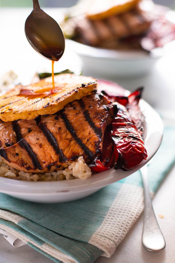 Grilled Hawaiian Turkey Teriyaki Bowl • A Sweet Pea Chef